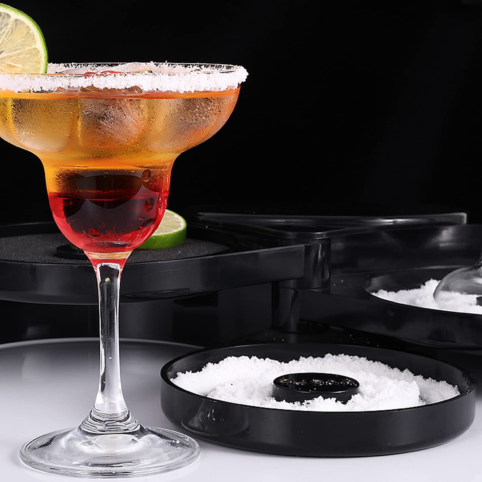 Harewu 3-Tier Bar Juice Cocktail Seasoning Box with Sponge，for Cocktails and Margarita Mixing,Salt and Sugar Containerfor Bar,Pub Party and Reception