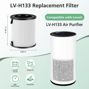 LV-H133 Replacement Filter Compatible with LEVOIT LV-H133 Air Purifier, 3-in-1 H13 True HEPA Filter, Part No. LV-H133-RF, 1 Pack