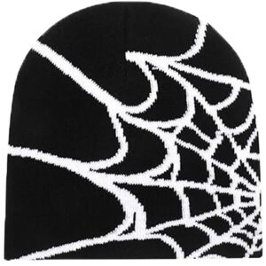 tsalei y2k beanie spider beanie double-layer knitted hat streetwear headwear winter knit beanies hats for men women