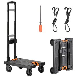 navaris folding sack truck with tensioning straps - loadable up to 50kg (110 lbs) - rubber wheels - foldable transport trolley with tension strap - transport trolly