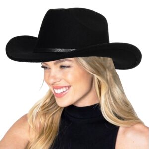 Vintage Western Cowboy Hat for Men Outback Cowgirl Hat Rode Felt Fedora Gus Hat Women M/L