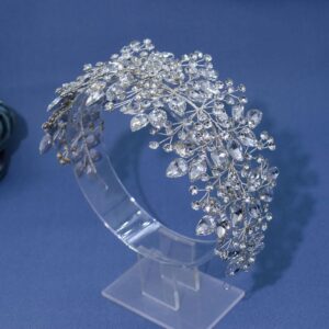 WONRLUA Wedding Headpiece for Bride, Bridal Headband Rhinestone Wedding Hair Accessories