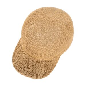 Meyaus Unisex Adults Straw Woven Visor Sunhat Summer Outdoor Travel Baseball Cap Khaki