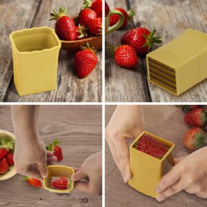 Strawberry Slicer - Cup Slicer - Cup Fruit Slicer - CEHNCEH Cup Slicer Handheld - 2024 New Mini Fruit Slicer Cup - Stainless Steel Strawberry Slicer (3pcs)