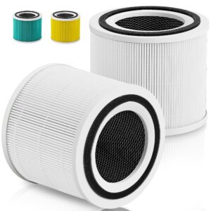 2 pack core 300 replacement filter compatible with levoit air purifier core 300-rf core 300s, 3-in-1 filtration system of pre-filter, h13 true hepa and activated carbon filter