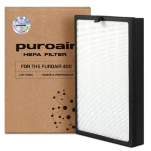 puroair 400 air purifier replacement filter - replacement hepa filter for puroair 400 - captures up to 99% of pet dander, smoke, pollen, dust, mold, odors (pack of 1)