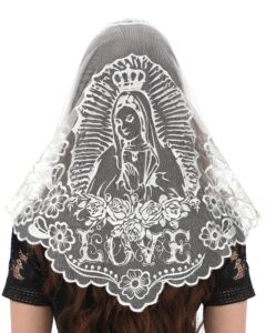 bozidol triangle lace chapel veils - madonna camellia embroidered head covering for women