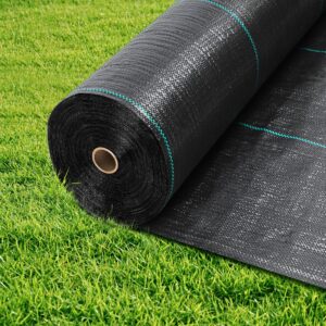 rengue weed barrier landscape fabric, 6 x 300ft weed blocker garden ground cover fabric, heavy duty garden control cloth, woven geotextile fabric for landscaping driveway 3.2 oz