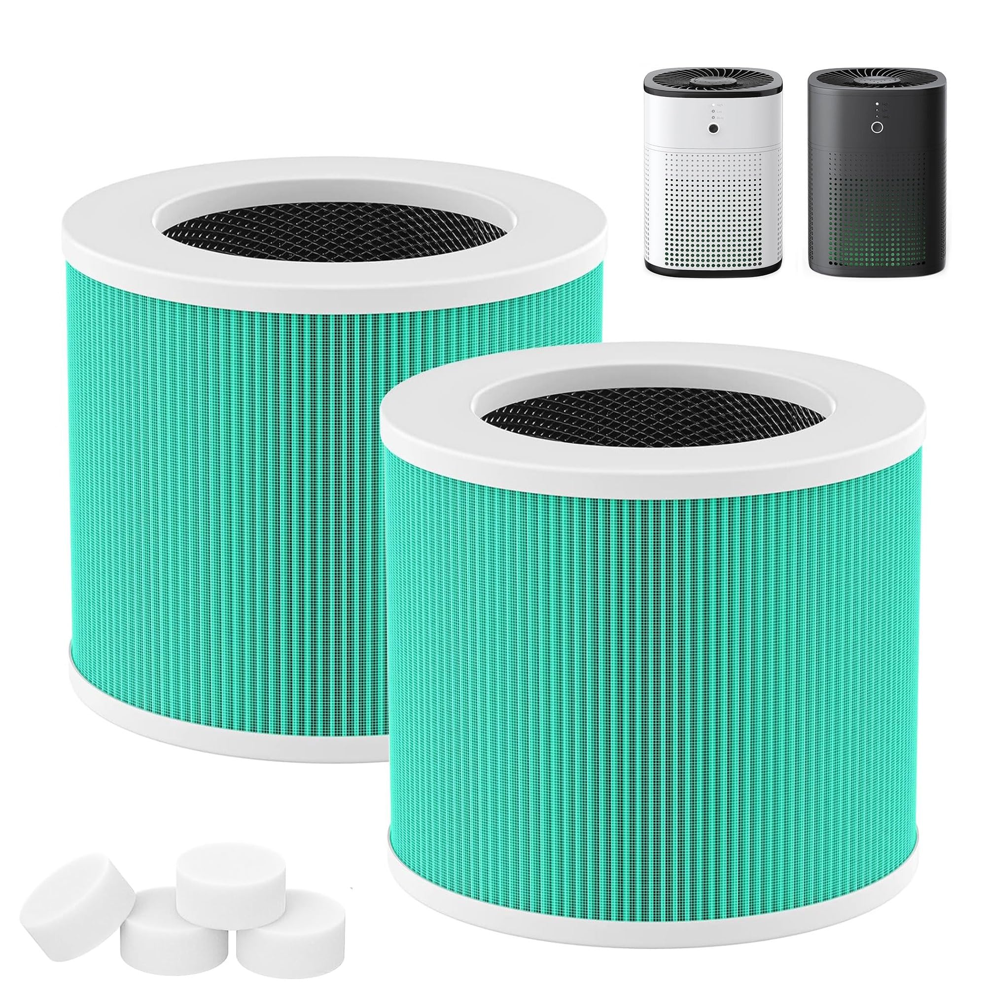 HY1800 H13 True HEPA Replacement Filter Compatible with MORENTO/CHIVALZ/Loytio/AYAFATO/Honeyuan/IOIOW HY1800 Air Purifier, 3-in-1 Filtration System HEPA Activated Carbon HY1800 Filter 2 Pack