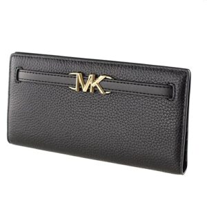 michael kors large snap leather wallet, black