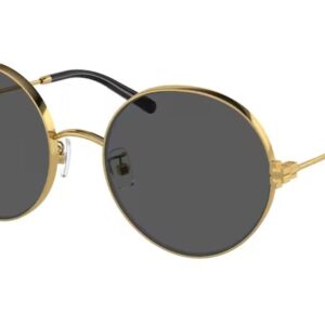 Tory Burch TY6096 332787 54MM Gold/Dark Grey Round Sunglasses for Women + BUNDLE With Designer iWear Eyewear Kit