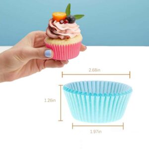 SKIDEC Rainbow Standard Cupcake Liners 400 Count Colorful Paper Baking Cups Disposable Cupcake Wrappers for Holiday and Party Baking Supplies