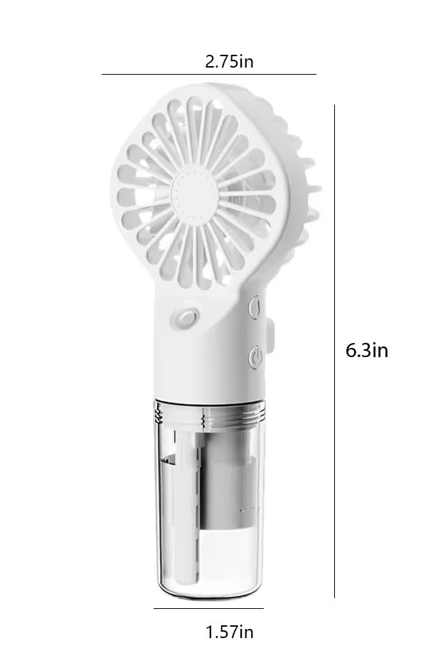 Handheld Fan Portable Handheld Misting Fan - Rechargeable Battery Operated Spray Mist Fan - Water Mist Fan - Outdoors Misting Personal Cooling - Cooling Fans for Makeup Travel, Beach, PACK OF 2