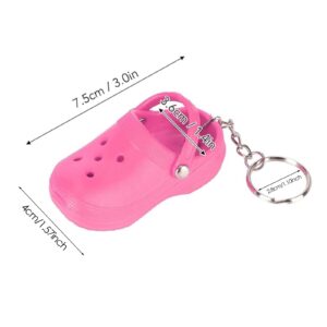 GLOGLOW 20Pcs Slipper Keychains, 1.4 x 3.0in 5 Colors Silicone Shoe Keychains Reusable Beach Hole Shoes Key Chains for Backpack Purse Luggage Party Favors