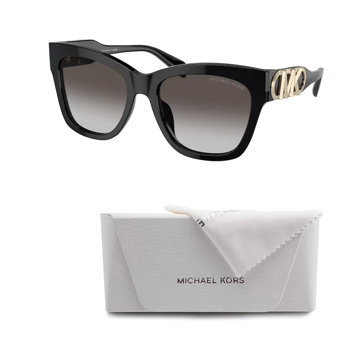 Michael Kors MK2182U 55MM 30058G Black/Dark Grey Gradient Cateye Sunglasses for Women + BUNDLE With Designer iWear Eyewear Kit