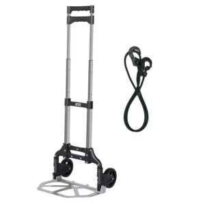 leeyoung dolly cart extended handle foldable hand truck, aluminum moving dolly, 175 lb capacity and 43.31" long telescoping handle for indoor outdoor moving travel.