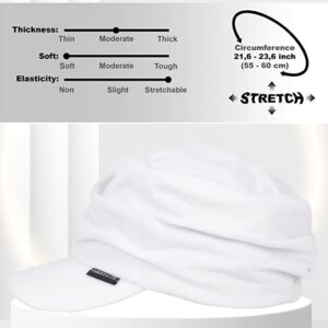 Ruphedy Newsboy Cap for Women Summer Chemo Headwear Hair Loss Cancer Hat with Brim (White)