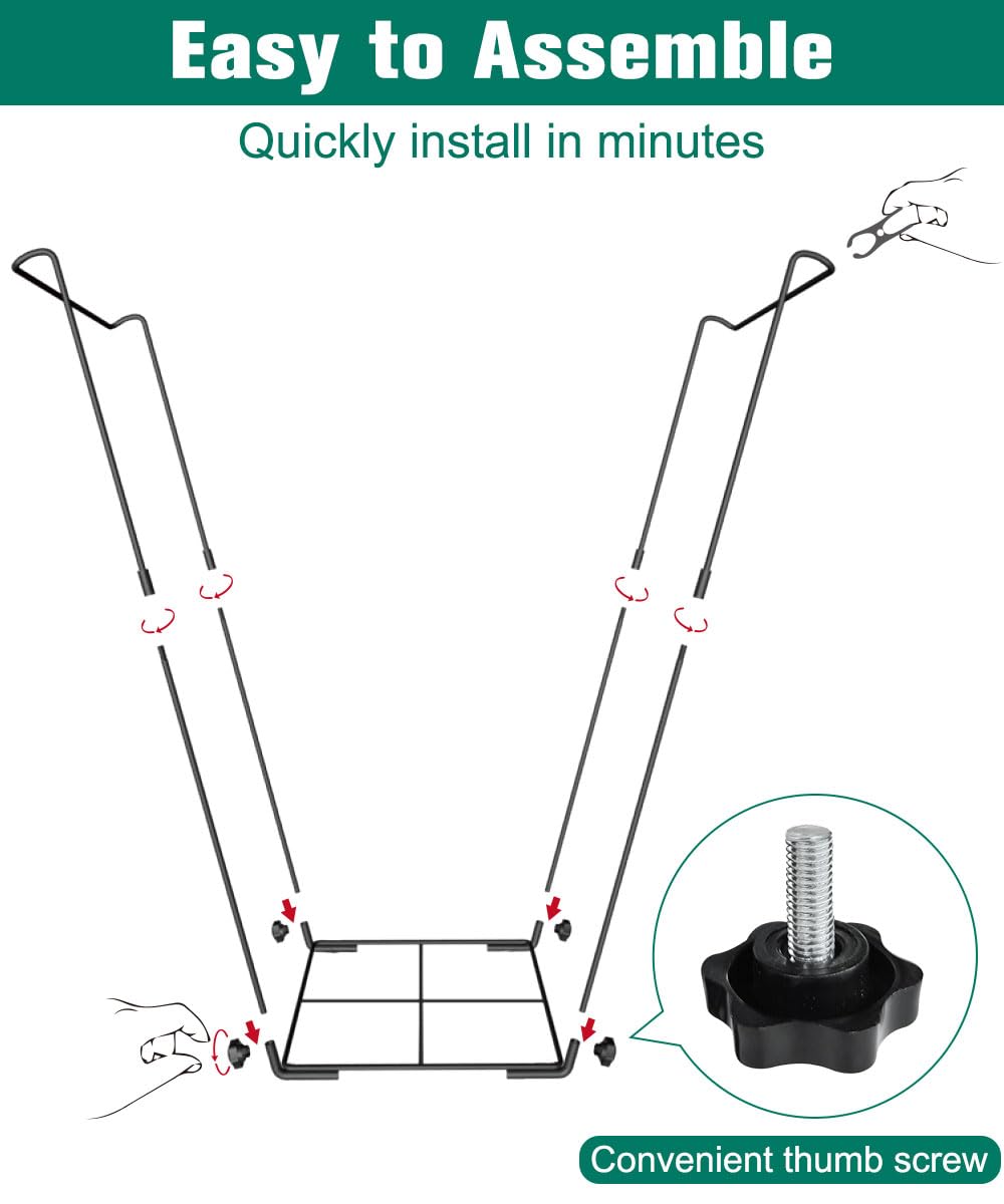 Tuohours Outdoor Trash Bag Holder Stand - Heavy Duty Metal Garden Garbage Bag Support Frame for 30-45 Gallon Capacity, Multi-Use Portable Yard Leaf Bag Stand for Leaves, Camping, Weeding, Lawn Party