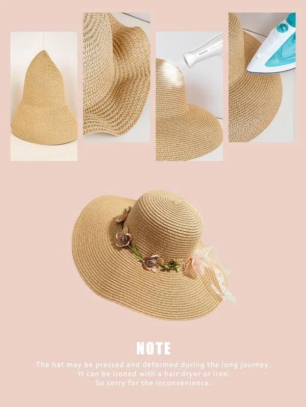 YOFARCHOY Lightweight Packable Sun Hat for Women Foldable Sunhats Woven Bucket Hats Packable Beach Hat Floppy Knitted Woven Hat Khaki