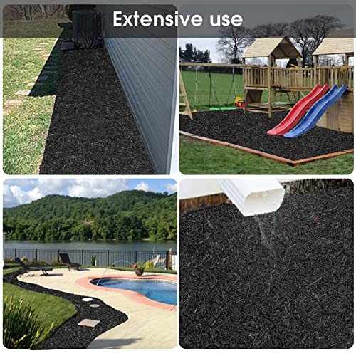 Harmiden 2 Pack Recycled Rubber Mulch Mat Roll Black Permanent Mulch Walkway Pathway for Landscaping Outdoor 8' x 2'