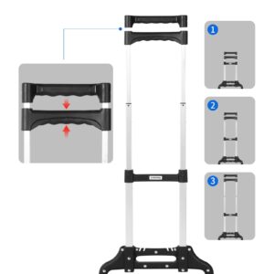 Leeyoung Dolly Cart Extended Handle Foldable Hand Truck, Aluminum Moving Dolly, 175 lb Capacity and 43.31" Long Telescoping Handle for Indoor Outdoor Moving Travel.