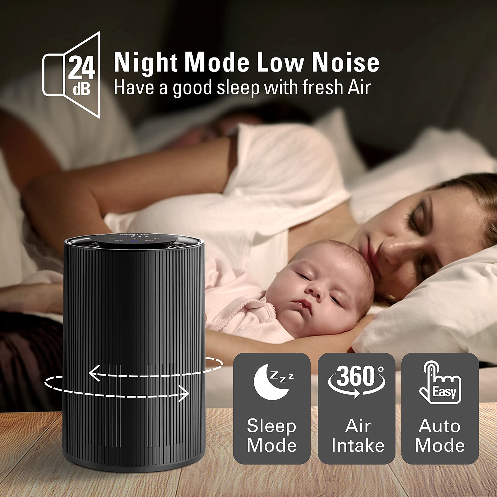 STEALTH Air Purifiers for Large Room Up to 673ft², H13 True HEPA Filter, Ozone Free Auto Function Ultra-Quiet Sleep Mode, Remove 99.97% of Pet Dander and Dust Smoke Pollen, for Home Office Kitchen