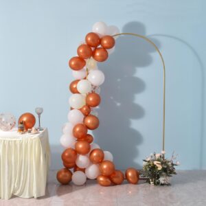 Vincidern 6.6 FT Wedding Arch Backdrop Stand for Parties, Balloon Arch Stand, Wedding Arches for Ceremony, Metal Arch Backdrop Stand for Bridal Baby Showers, Birthday Party Decoration Door Frame Gold