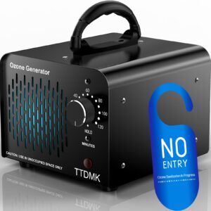 ttdmk ozone generator 15,000mg/h, commercial ozone machine odor removal, high capacity ozone machine, home ozone generator for car, home, smoke, pet, etc (black)