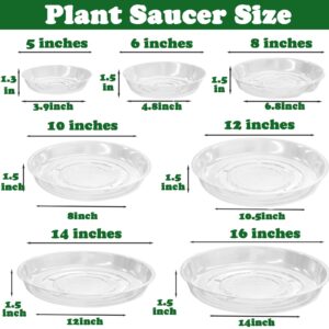 30 Packs Clear Plastic Plant Saucers 4 inch Drip Trays Plant Plate Dish for Indoor Planters Flower Pots, Bulk