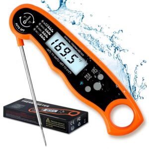 engsav meat thermometer,digital food thermometer for kitchen, cooking, grilling, turkey, steak, wireless temperature probe with calibration and backlight instant read thermometer