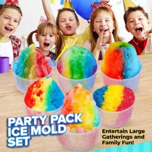 6 Pack Hawaiian Shaved Ice Mold Party Set with Lids. Up Your Game For Much More Snow Cone Treats with Our BPA-Free Cups. Two Bonus Lids. Easy Stackable Freezing. Compatible with S900A, S777 & Others