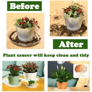 30 Packs Clear Plastic Plant Saucers 4 inch Drip Trays Plant Plate Dish for Indoor Planters Flower Pots, Bulk