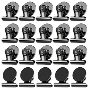 wudime 20 pack magnetic clips fridge magnets refrigerator magnets, black magnet clips for whiteboard, clip magnets for photo displays, home, office,classroom