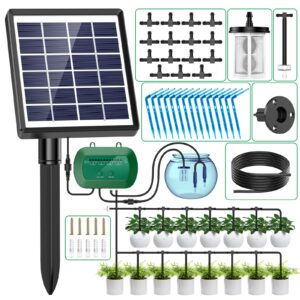 anseto solar irrigation system for garden watering system, 2023 latest drip irrigation kit for potted plants, supported automatic watering system for the balcony, the plant bed and the green house