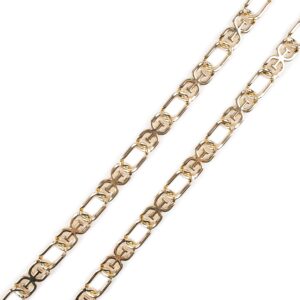 Sam Edelman Women's Fully Adjustable Double-E Logo Chain Link Dress Belt, Gold, Medium