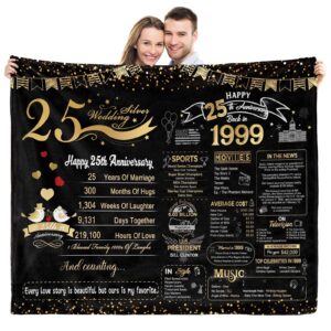 elseven 25th anniversary wedding gift 25th wedding for her 25 year anniversary for couples wife husband best anniversary blanket present throw blanket 60 x 50 inch