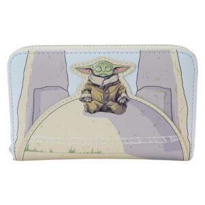 loungefly the mandalorian grogu stone glow in the dark wallet, amazon exclusive