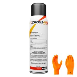 cossfire 17 oz can - kills pyrethroid-resistant bed bug strains at all life stages, ideal bed bug solution with usa supply gloves