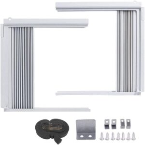 didndid window air conditioner side panels with frame, room ac accordion filler curtain kit replacement, adjustable insulation ac side panel include frames