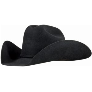 schneiders 5x fur felt cowboy hat - black | size 7 1/2 | color black | elegant self-band with silver buckle | 4" brim | 4 1/2" crown