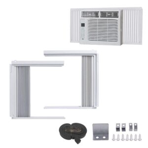 window air conditioner side panels with frame, 2023 new air conditioner accessories room ac accordion filler curtain kit replacement, adjustable insulation ac side panel include frames