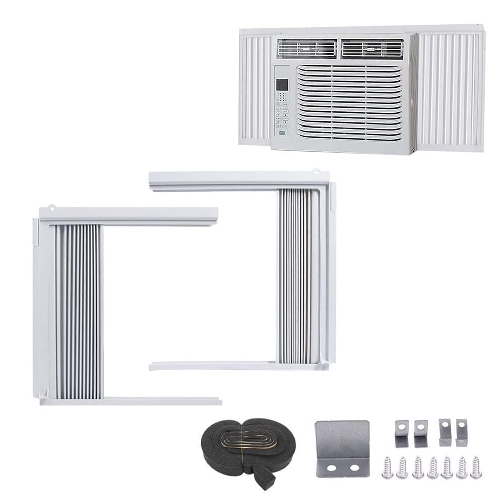 Window Air Conditioner Side Panels with Frame, 2023 New Air Conditioner Accessories Room AC Accordion Filler Curtain Kit Replacement, Adjustable Insulation AC Side Panel Include Frames