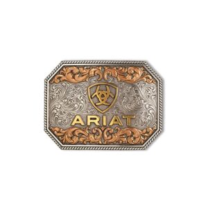 ariat raised logo antique leaf - acc buckle