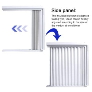 Window Air Conditioner Side Panels with Frame, 2023 New Air Conditioner Accessories Room AC Accordion Filler Curtain Kit Replacement, Adjustable Insulation AC Side Panel Include Frames