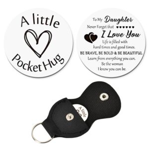 daughter birthday gift from mom dad, to my daughter inspirational gifts, i love you daughters pocket hug keychain presents for daughter in law christmas graduation wedding gift for women girls