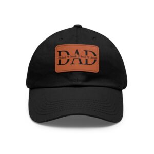 godmerch personalized dad hat with leather patch, custom nickname and kids name hat, custom leather patch hat, gifts for dad on fathers day, new dad gift, red