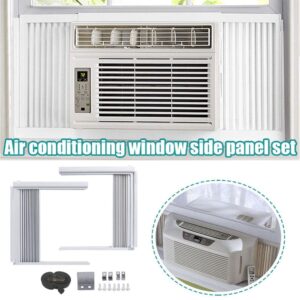 Window Air Conditioner Side Panels with Frame, 2023 New Air Conditioner Accessories Room AC Accordion Filler Curtain Kit Replacement, Adjustable Insulation AC Side Panel Include Frames