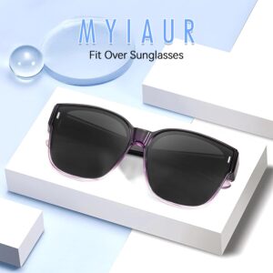 Myiaur Oversized Fit Over Sunglasses for Women, Trendy Wear Over Glasses, Polarized UV400 Protection Sunglasses for Driving