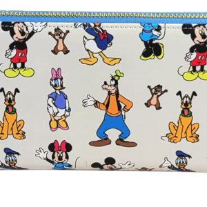 Loungefly Disney Wallet Mickey Mouse Friends Forward & Backward Print Zip Clutch