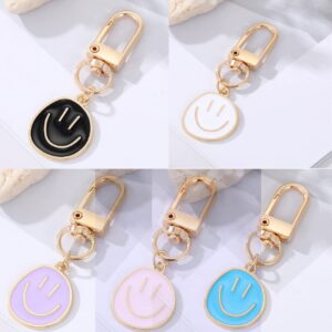 CHENXIKK 5Pcs Smile Expression Keychains for Women Cute Handbag Key ChainCar Key Pendant For Earphone Case Purse Decoration